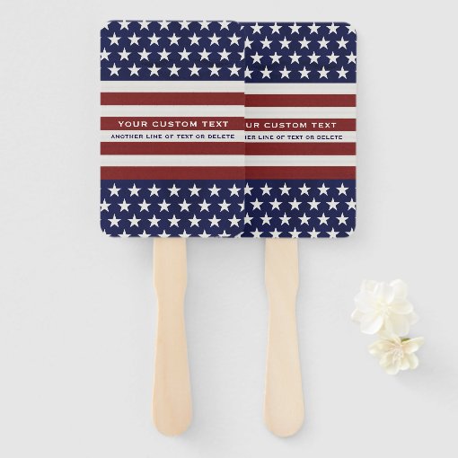 American USA Flag Patriotic July 4th Custom Hand Fan | Zazzle
