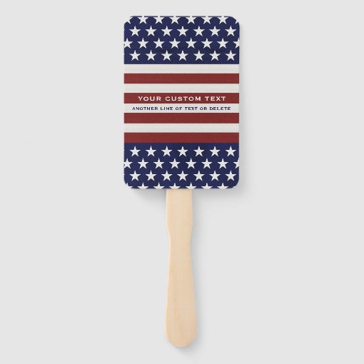 American USA Flag Patriotic July 4th Custom Hand Fan | Zazzle