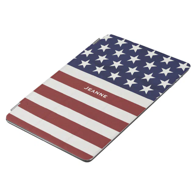 American USA Flag Patriotic July 4th Custom iPad Air Cover | Zazzle