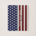 American USA Flag Patriotic July 4th Custom Jigsaw Puzzle | Zazzle