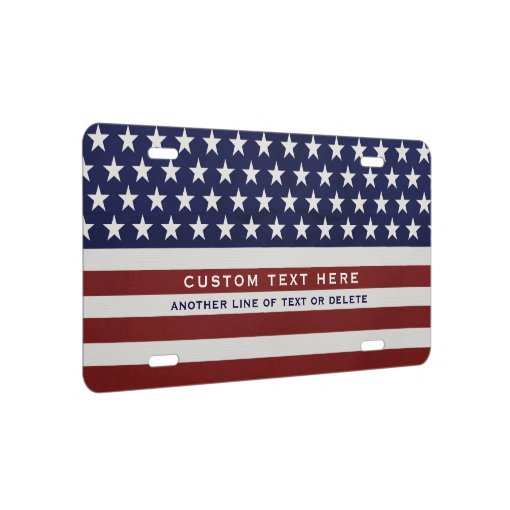 American USA Flag Patriotic July 4th Custom License Plate | Zazzle