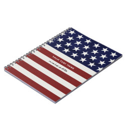 American USA Flag Patriotic July 4th Custom Notebook | Zazzle