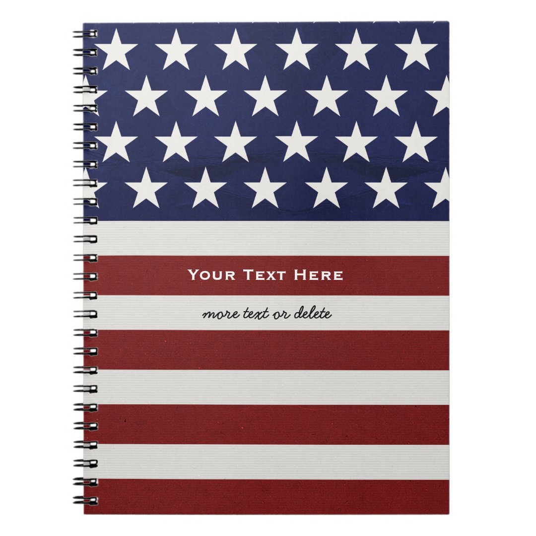 American USA Flag Patriotic July 4th Custom Notebook | Zazzle