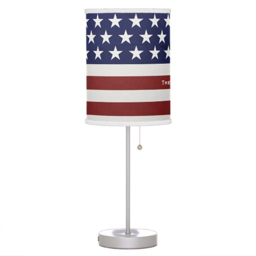 American USA Flag Patriotic July 4th Custom Table Lamp | Zazzle