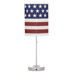 American USA Flag Patriotic July 4th Custom Table Lamp | Zazzle
