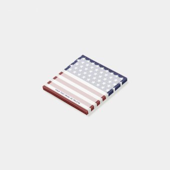 American USA Flag Patriotic July 4th Custom Text Post-it Notes | Zazzle