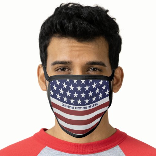 American USA Flag, Red White Blue Custom Face Mask | Zazzle