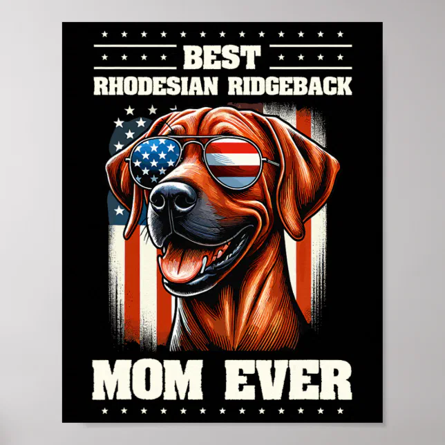 American Usa Flag Rhodesian Ridgeback 4th Of July Poster | Zazzle