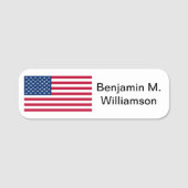 American USA Flag Stars Stripes Patriotic Generic Name Tag | Zazzle