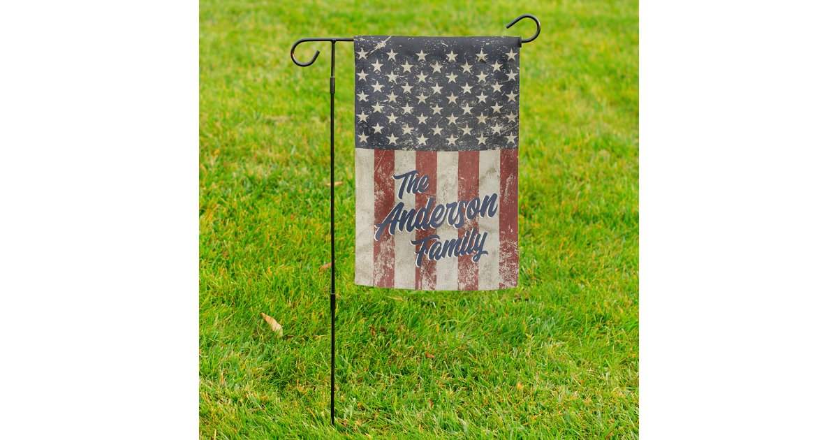American Vintage Family Name Garden Flag | Zazzle