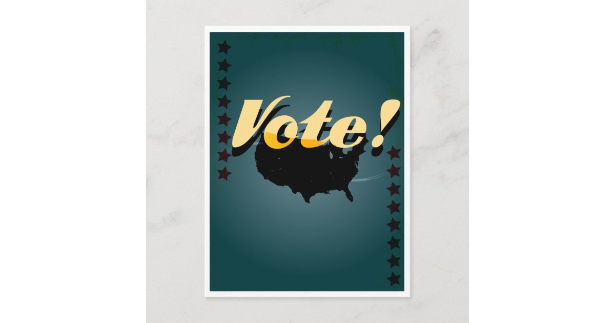 American vintage style vote poster postcard | Zazzle