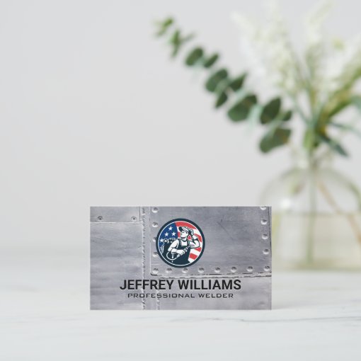 American Welder | Metal Rivets Business Card | Zazzle