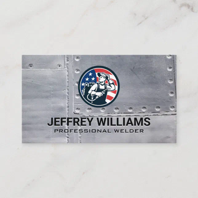 American Welder | Metal Rivets Business Card | Zazzle