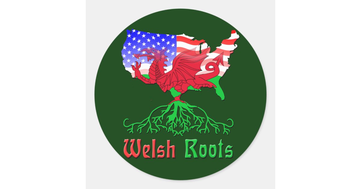 American Welsh Roots Stickers | Zazzle