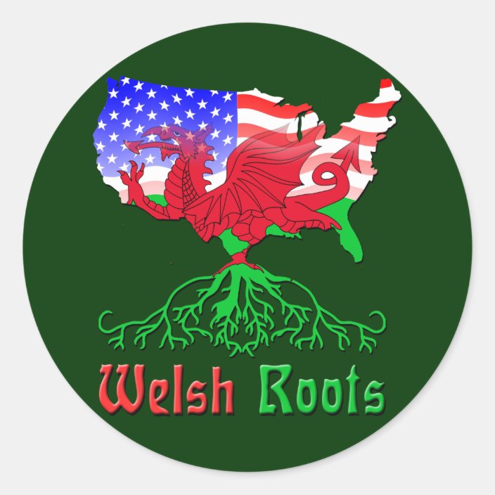 American Welsh Roots Stickers | Zazzle.com
