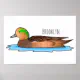 American wigeon bird cartoon illustration poster | Zazzle