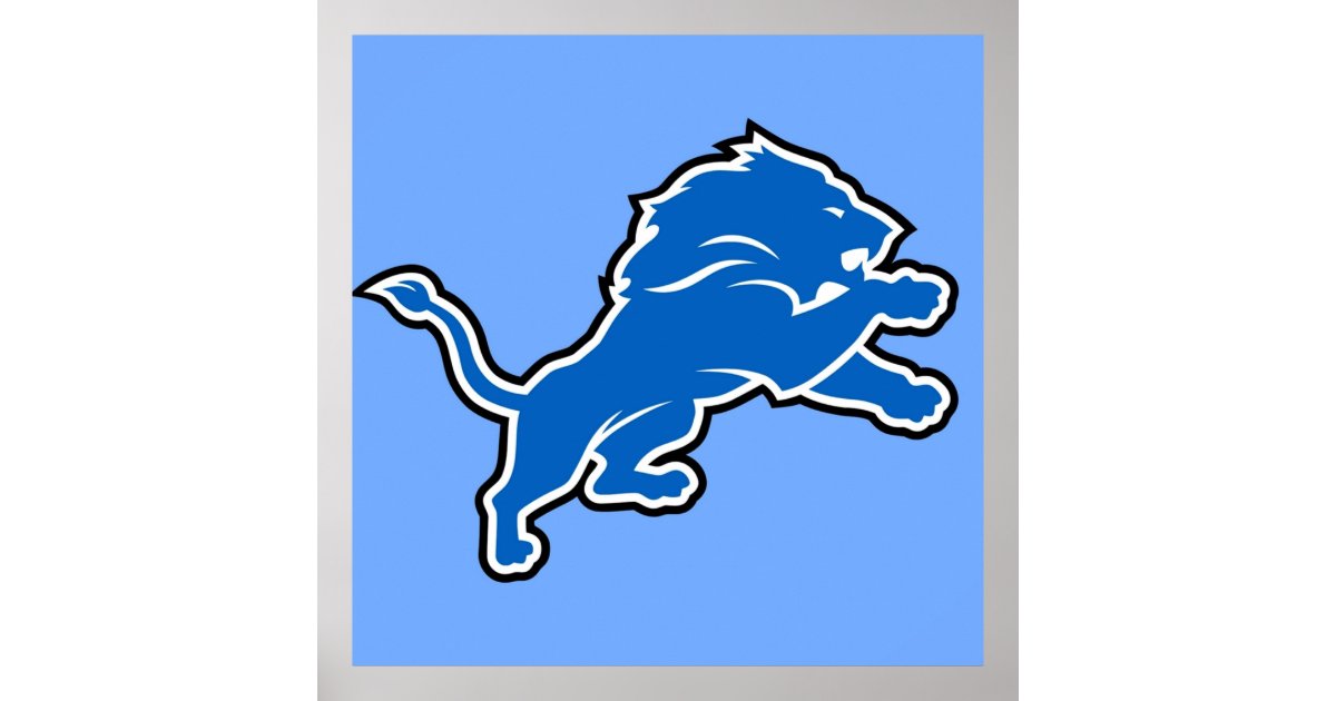 american wild lion detroit cats poster | Zazzle