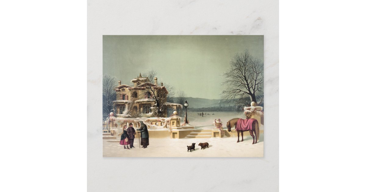 American Winter Scene Postcard | Zazzle