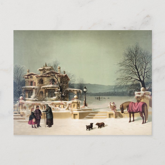 American Winter Scene Postcard | Zazzle.com