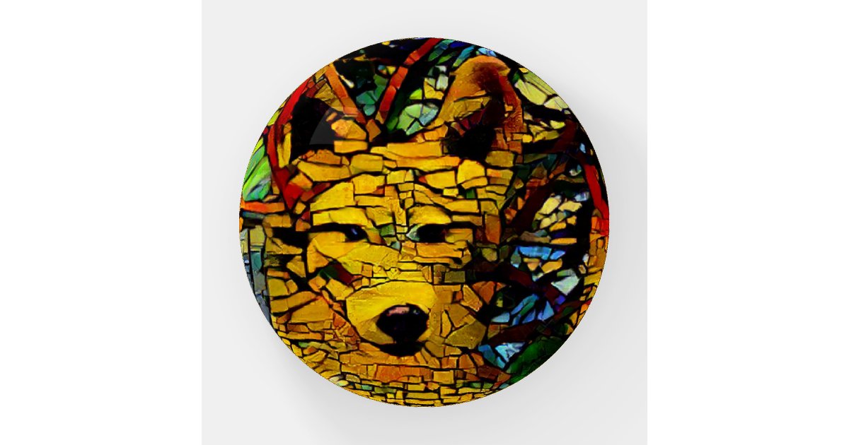 American wolf in A.I. enhanced photo fun Paperweight | Zazzle