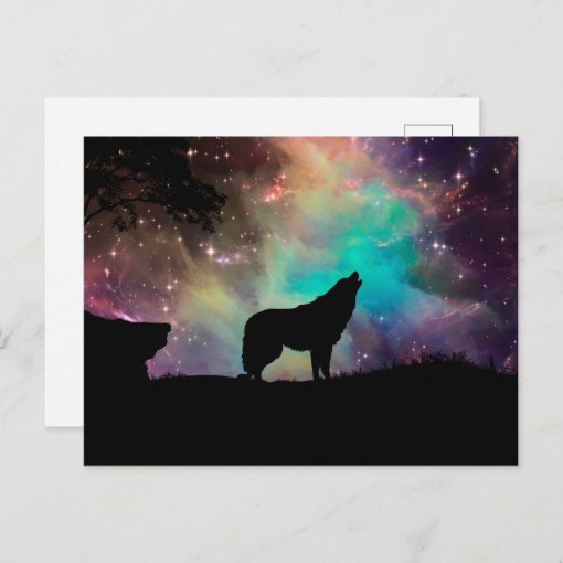 American wolf - wolf design - silhouette wolf postcard | Zazzle