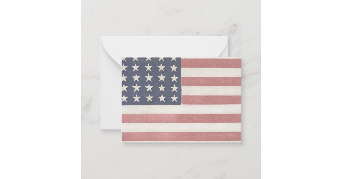 Americana Rustic American Flag Note Card | Zazzle