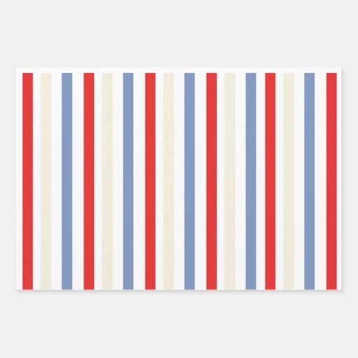 Americana theme, red, white and blue wrapping paper sheets | Zazzle