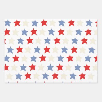 Americana theme, red, white and blue wrapping paper sheets | Zazzle