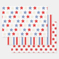 Americana theme, red, white and blue wrapping paper sheets | Zazzle