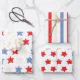 Americana theme, red, white and blue wrapping paper sheets | Zazzle