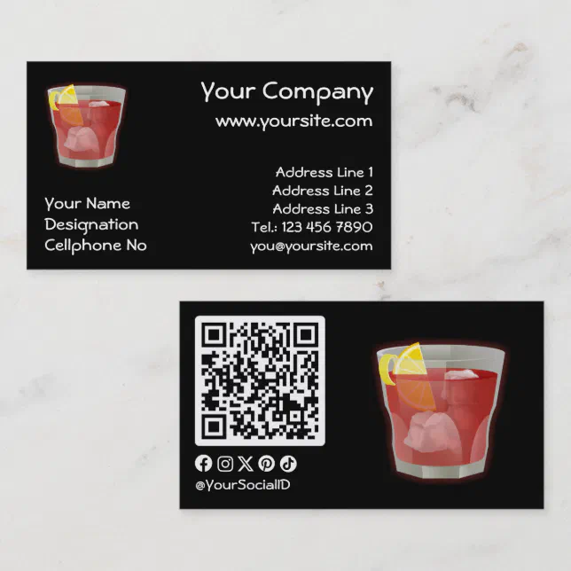 Americano cocktail business card | Zazzle