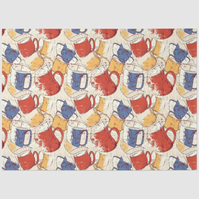 Americano Coffee No 4 ephemera collage pattern Tissue Paper | Zazzle