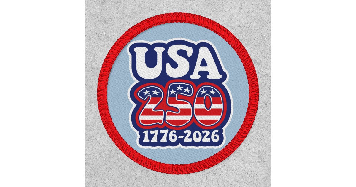 America's 250th Birthday - Groovy USA 250 Patch | Zazzle