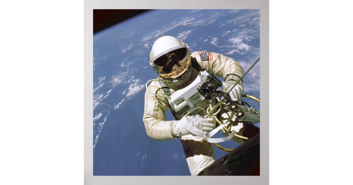 America's First Space Walk 24"x24" poster | Zazzle