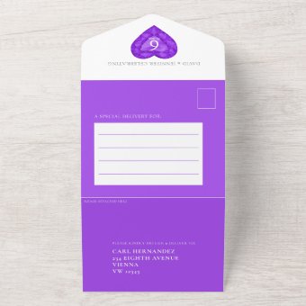 Amethyst 6th wedding anniversary heart photo all in one invitation | Zazzle
