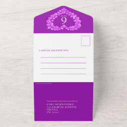 Amethyst 6th wedding anniversary photo purple all in one invitation ...