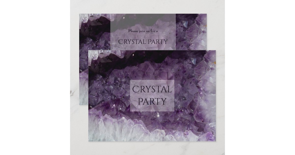 Amethyst Cave Crystal Party Invitation | Zazzle