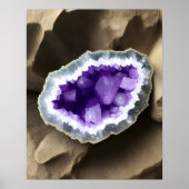 Amethyst Crystal Geode Digital Art Poster | Zazzle