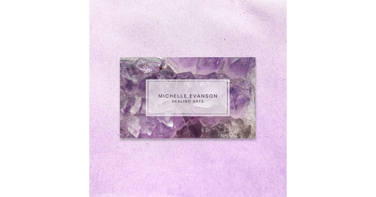 Amethyst Crystal Healing Arts Business Card | Zazzle