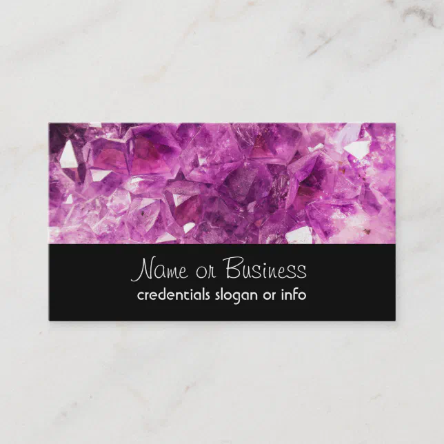 Amethyst Gemstone Image Shiny and Sparkly Business Card | Zazzle