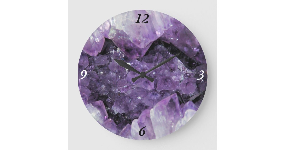Amethyst Geode Wall Clock | Zazzle
