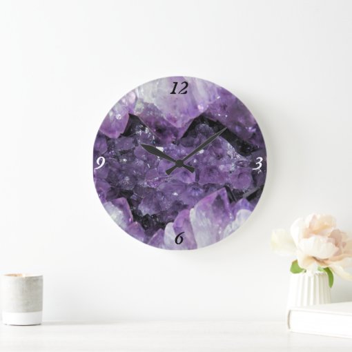 Amethyst Geode Wall Clock | Zazzle