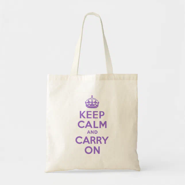 Amethyst Keep Calm and Carry On Tote Bag | Zazzle