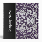 Amethyst Purple and Silver Damask Company Style Binder | Zazzle