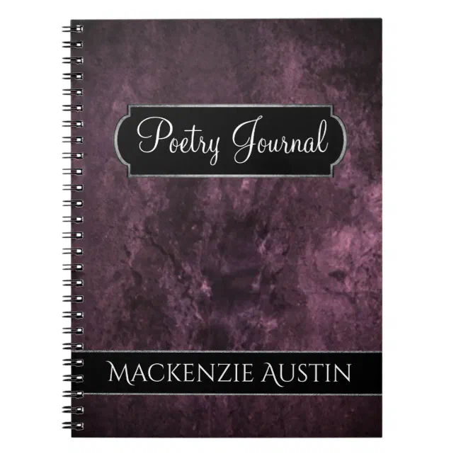 Amethyst Purple | Eggplant Plum Wine Poetry Notebook | Zazzle