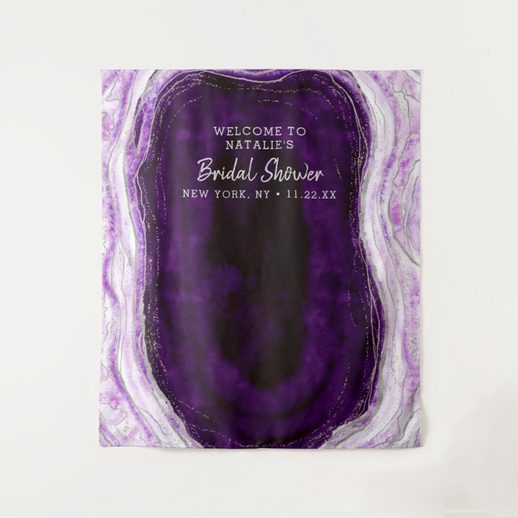 Amethyst Purple Geode Shower Photo Prop Backdrop | Zazzle