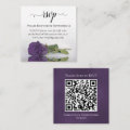 Amethyst Purple Rose Elegant Wedding RSVP QR Code Enclosure Card | Zazzle