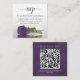 Amethyst Purple Rose Elegant Wedding RSVP QR Code Enclosure Card | Zazzle