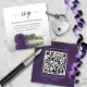 Amethyst Purple Rose Elegant Wedding RSVP QR Code Enclosure Card | Zazzle