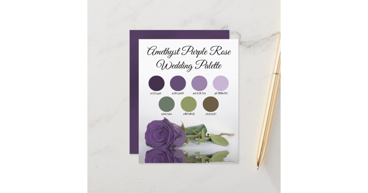 Amethyst Purple Rose Wedding Colors Palette | Zazzle